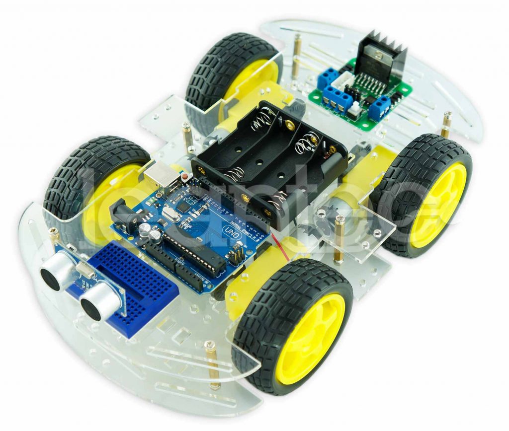 Kit Robot 4WD Esquiva Obstáculos con Arduino UNO – Leantec.ES
