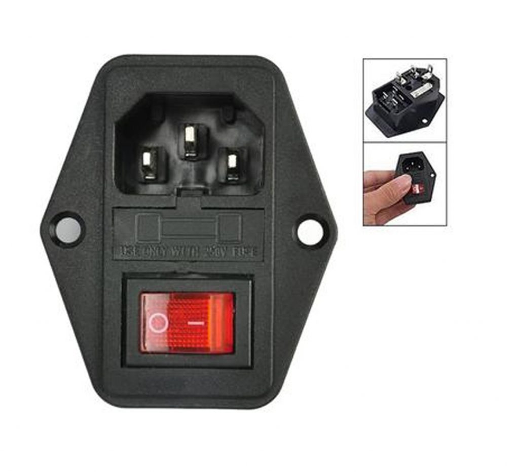 Conector IEC320 C14 para Panel con Interruptor y Fusible 10A 250V AC ...