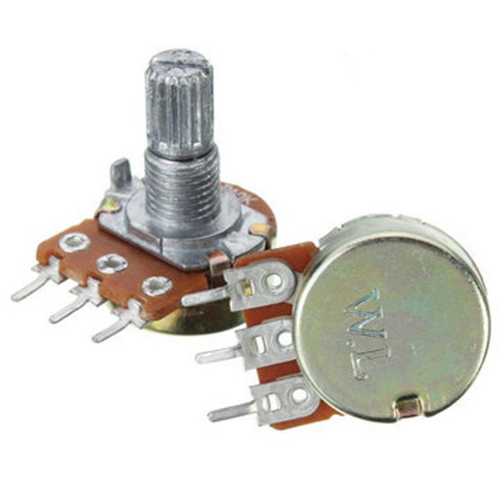 Potenciometro B50K ohm lineal 0,5w 15mm + Perilla AMARILLA | Leantec.ES